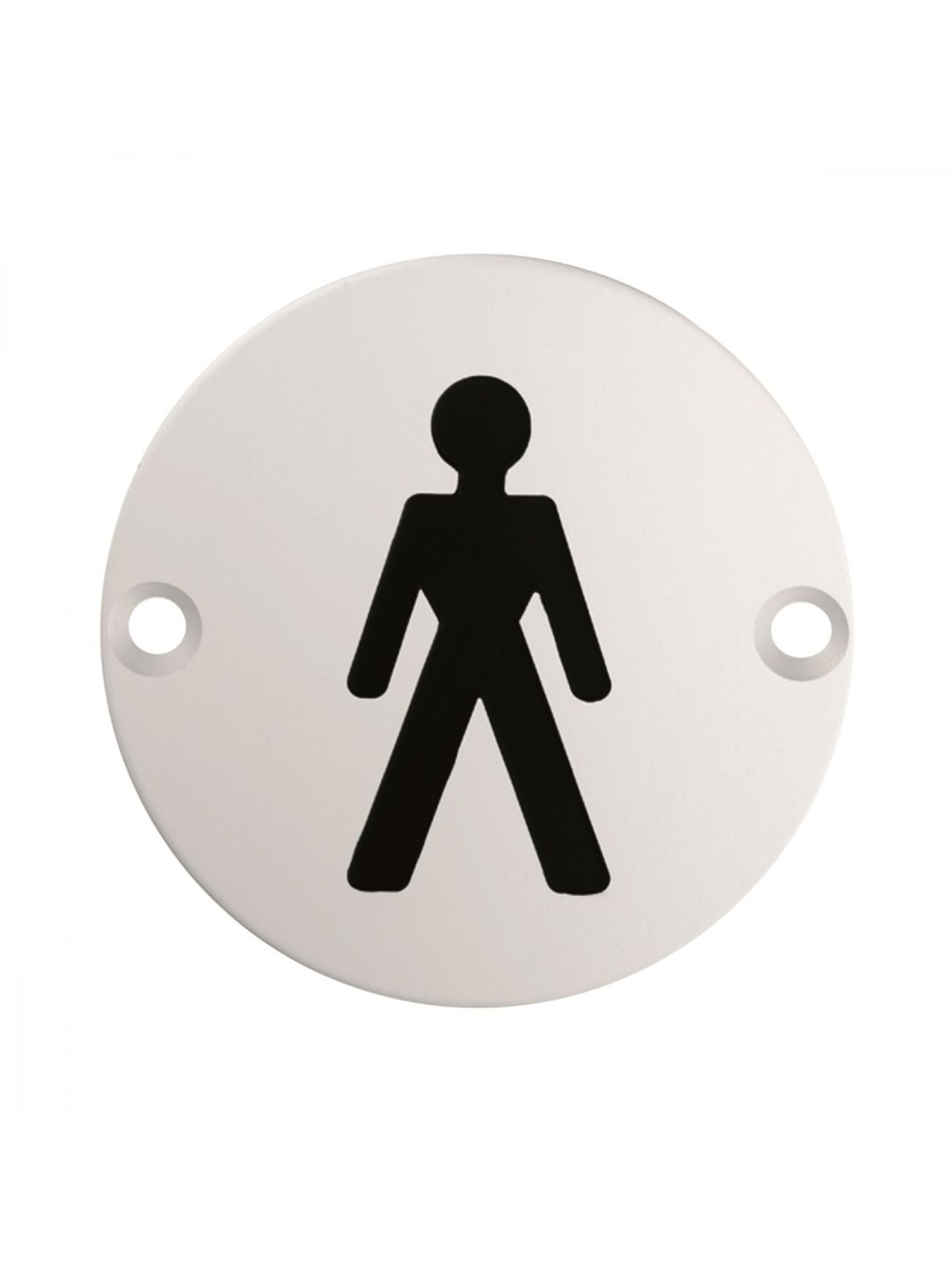 Eurospec Signage Male Symbol - Satin Stainless Steel | Ironmongery For You