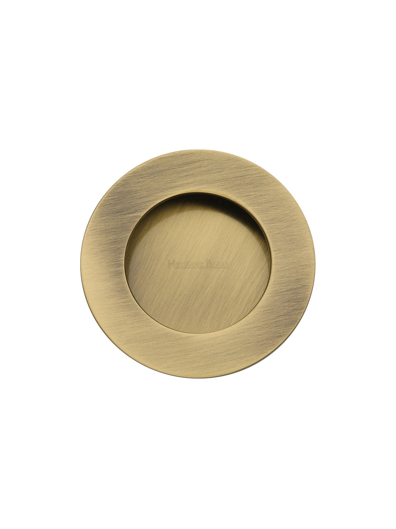Heritage Brass Round Flush Pull Antique Brass finish | Ironmongery For You