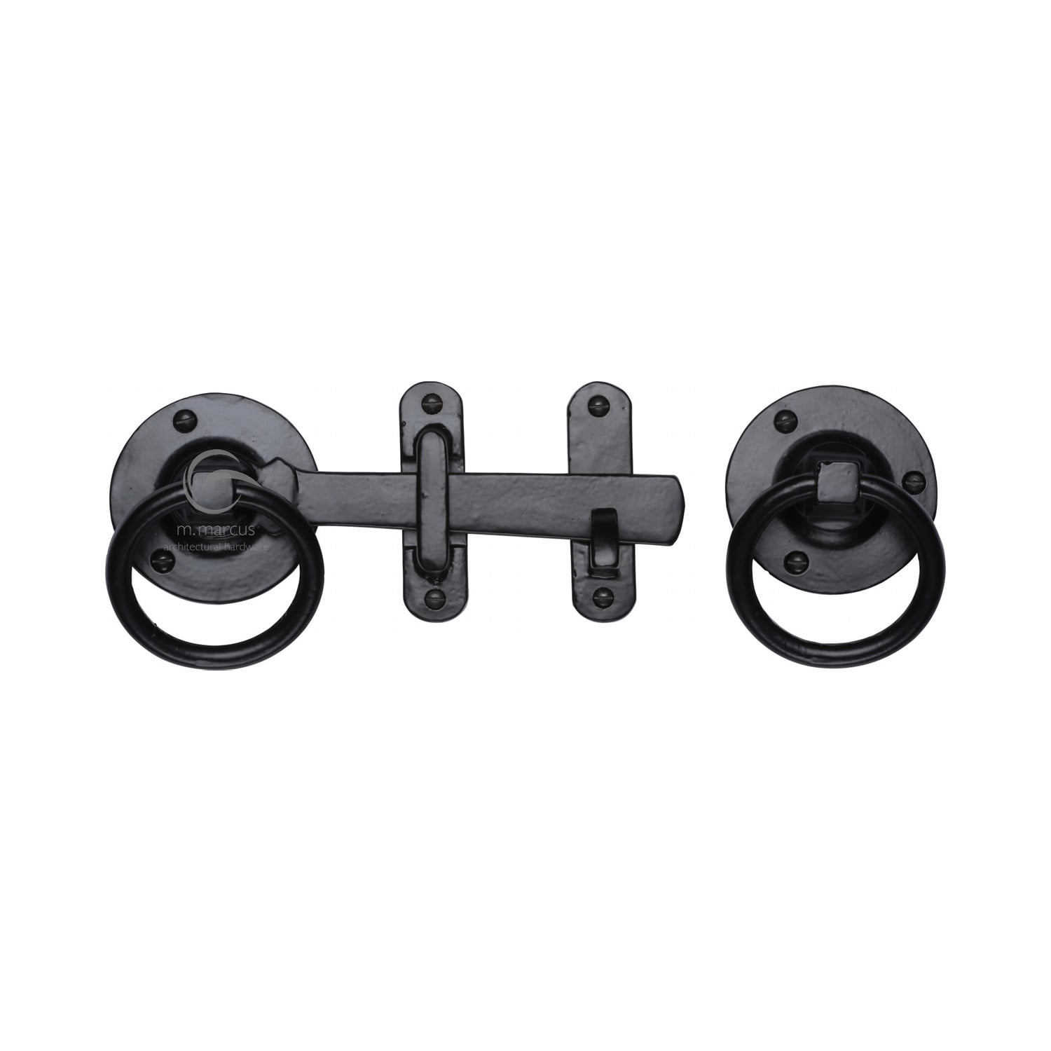 M.Marcus Black Iron Rustic Ring Handle Gate Latch | Ironmongery For You