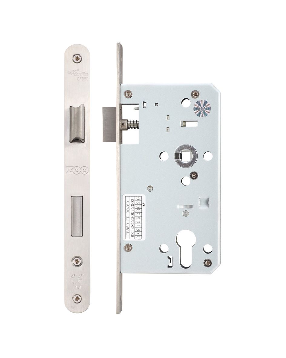 Zoo Hardware ZDL7260RSS DIN Euro Sashlock - 72mm C/C - 60mm Backset ...