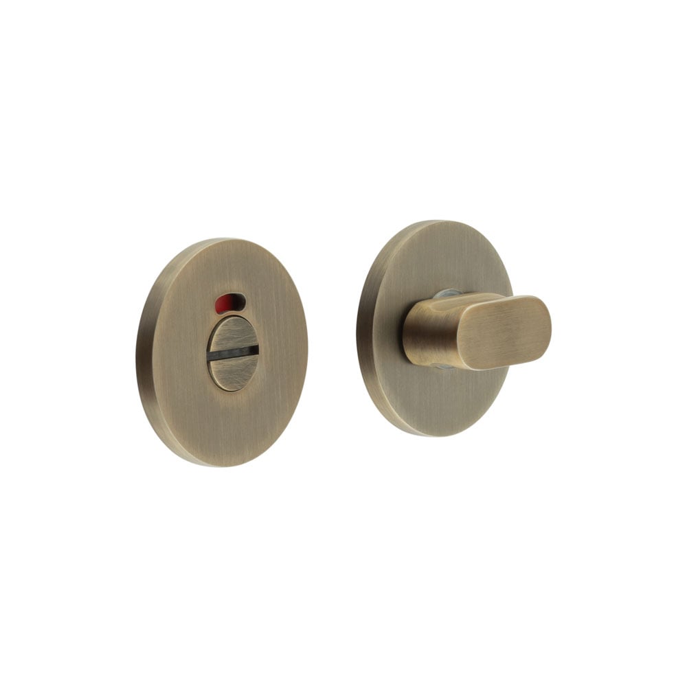 CR-801 Antique Brass Thumb Turn & Lock Round Rose w/ Indicator - By ...