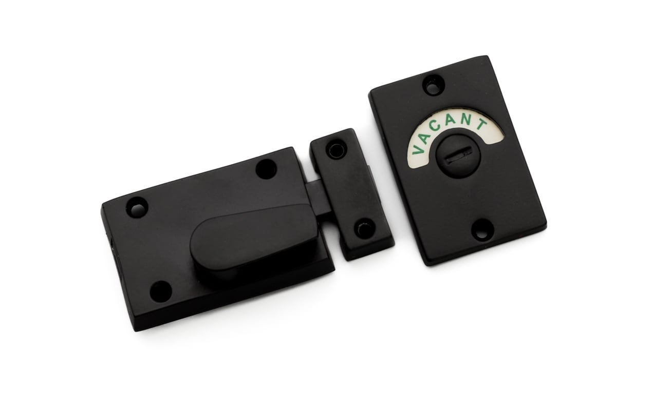 Spira Brass Indicator Bolt Latch Matt Black | Ironmongery For You
