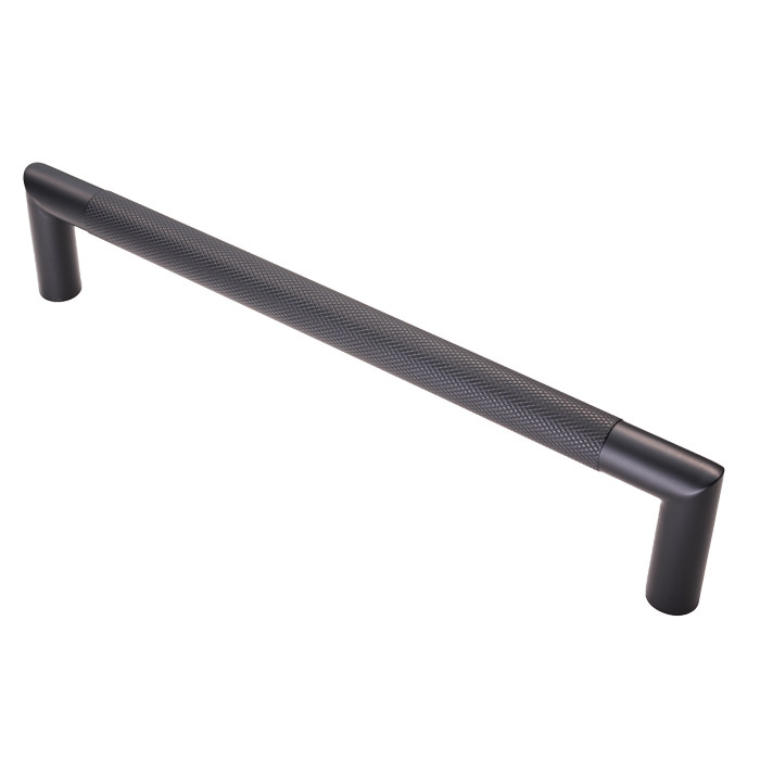 Eurospec Mitred Knurled Pull Handle - Matt Black | Ironmongery For You
